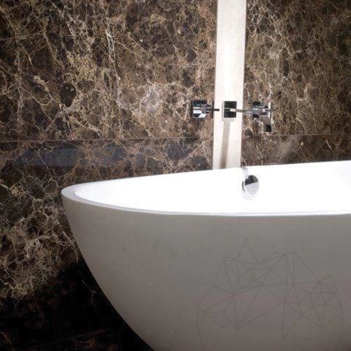 Carrelage sol et mur Marbre Maron Emperador Poli, 60 x 30 x 2 cm ...